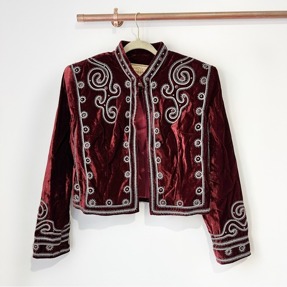 Double D Ranch | Jackets & Coats | Nwt Double D Ranch Red Velvet Jacket ...